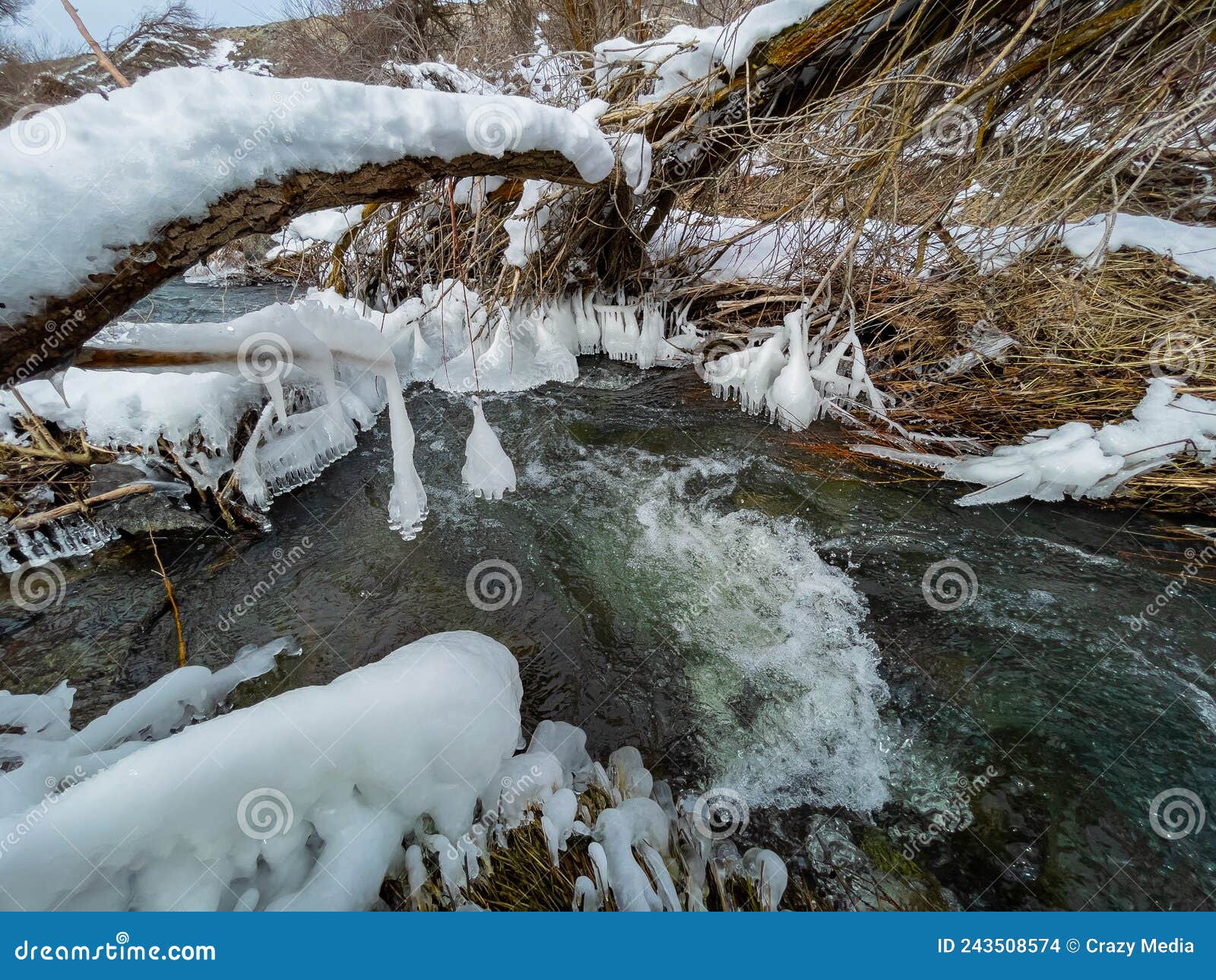 Ice Forms Formed by the Effect of Cold Air in Streams Stock Photo ...