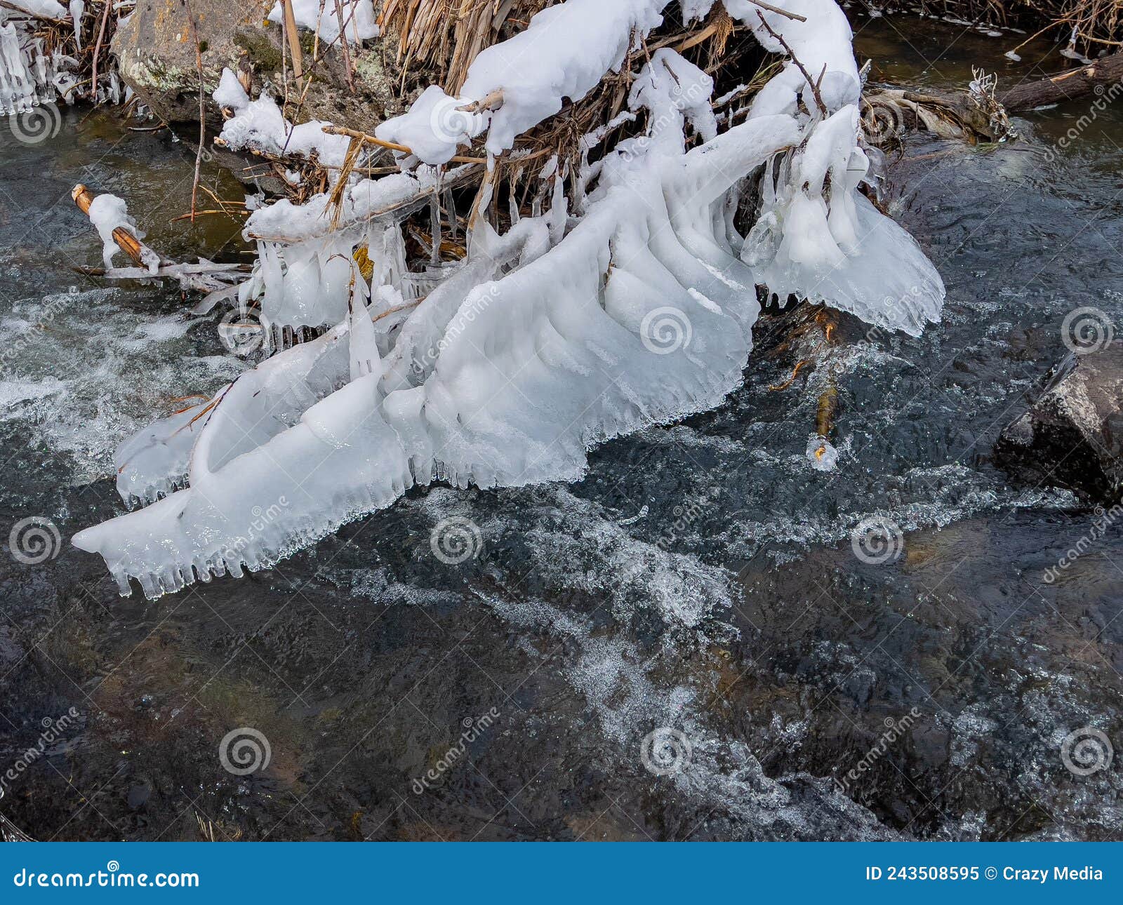 Ice Forms Formed by the Effect of Cold Air in Streams Stock Image ...