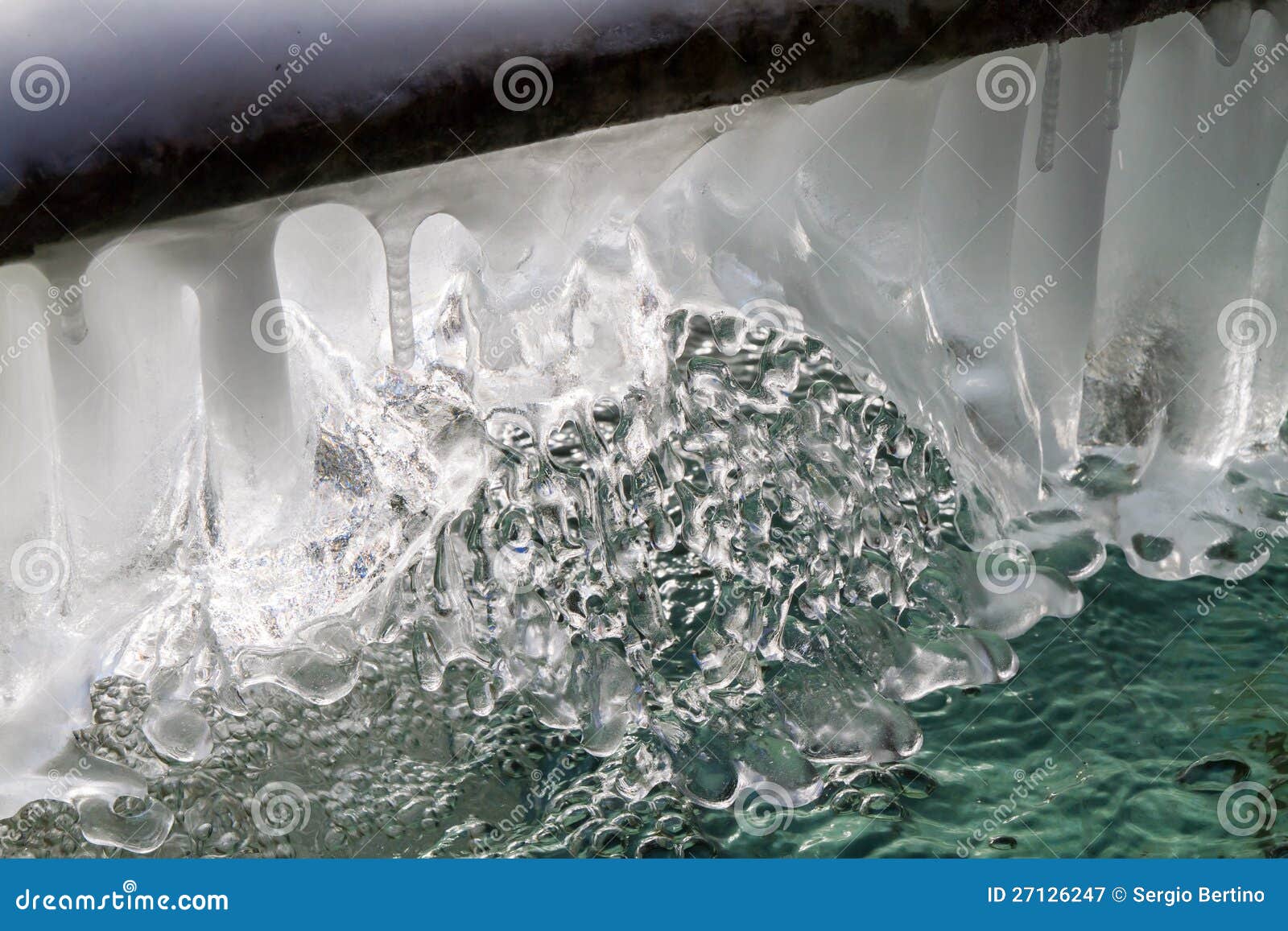Ice on fountain stock image. Image of flow, crystals - 27126247