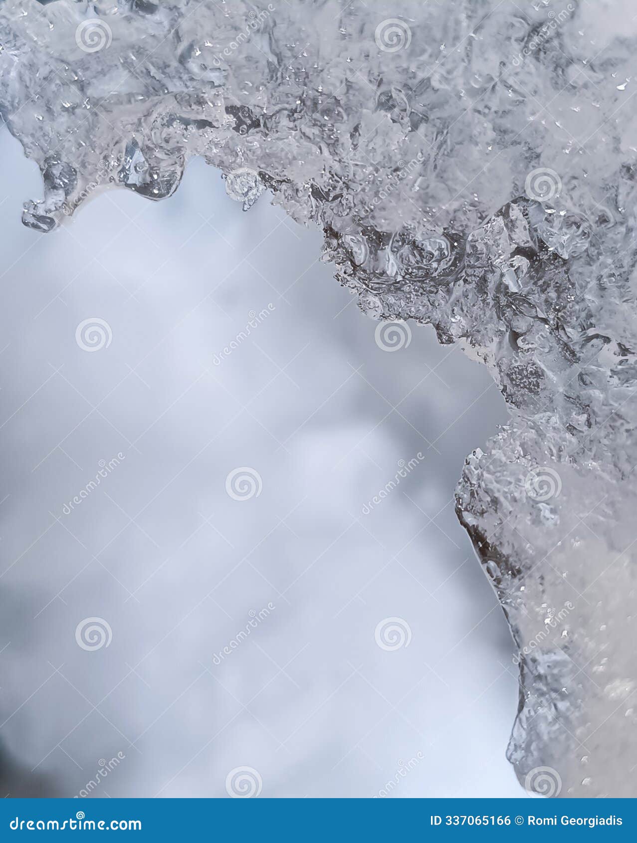 Ice Frame on Light Blurred Background and Copy Space Stock Photo ...