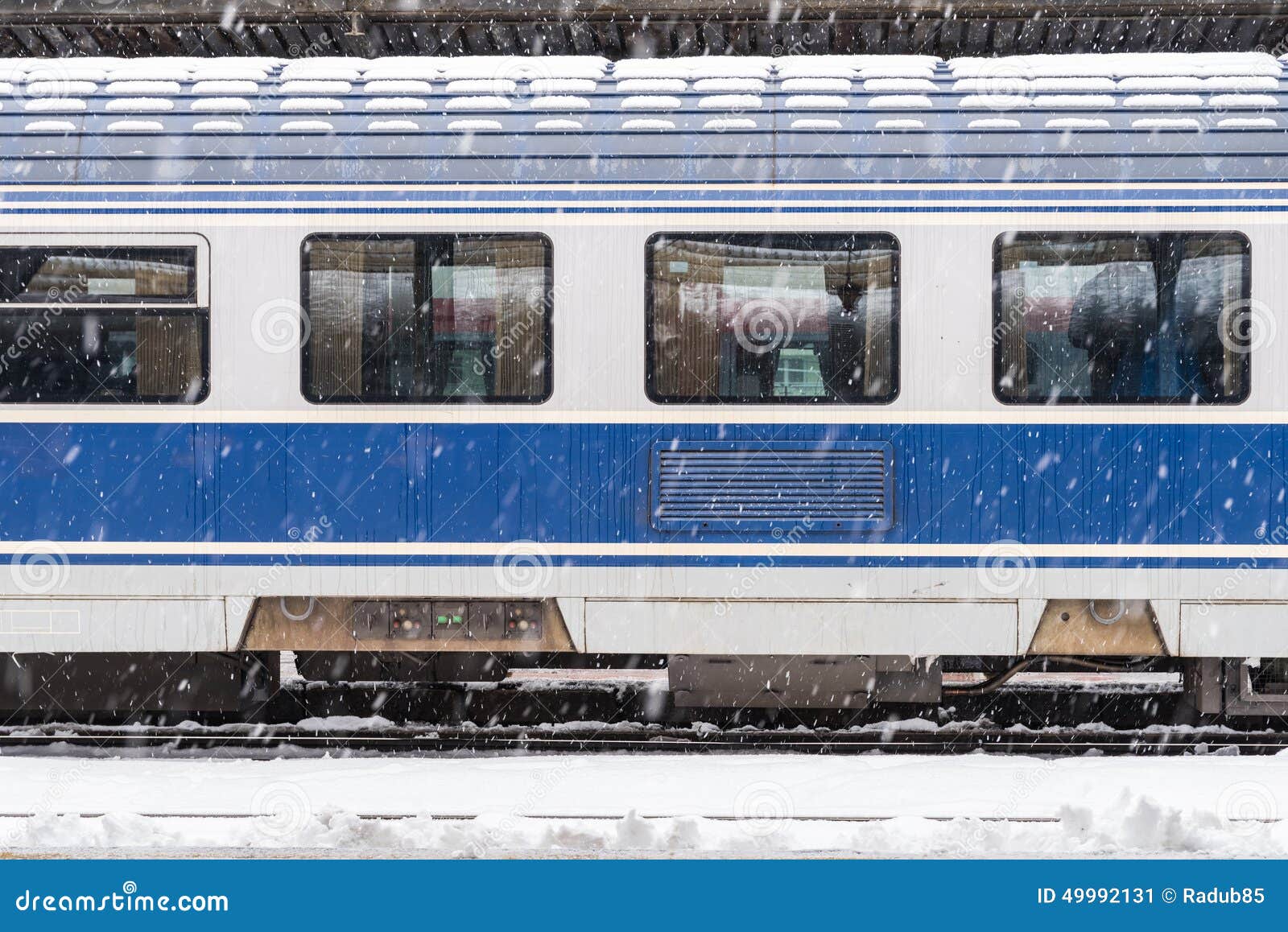 Ice Frozen Train during Heavy Snowfall Stock Image - Image of railway ...