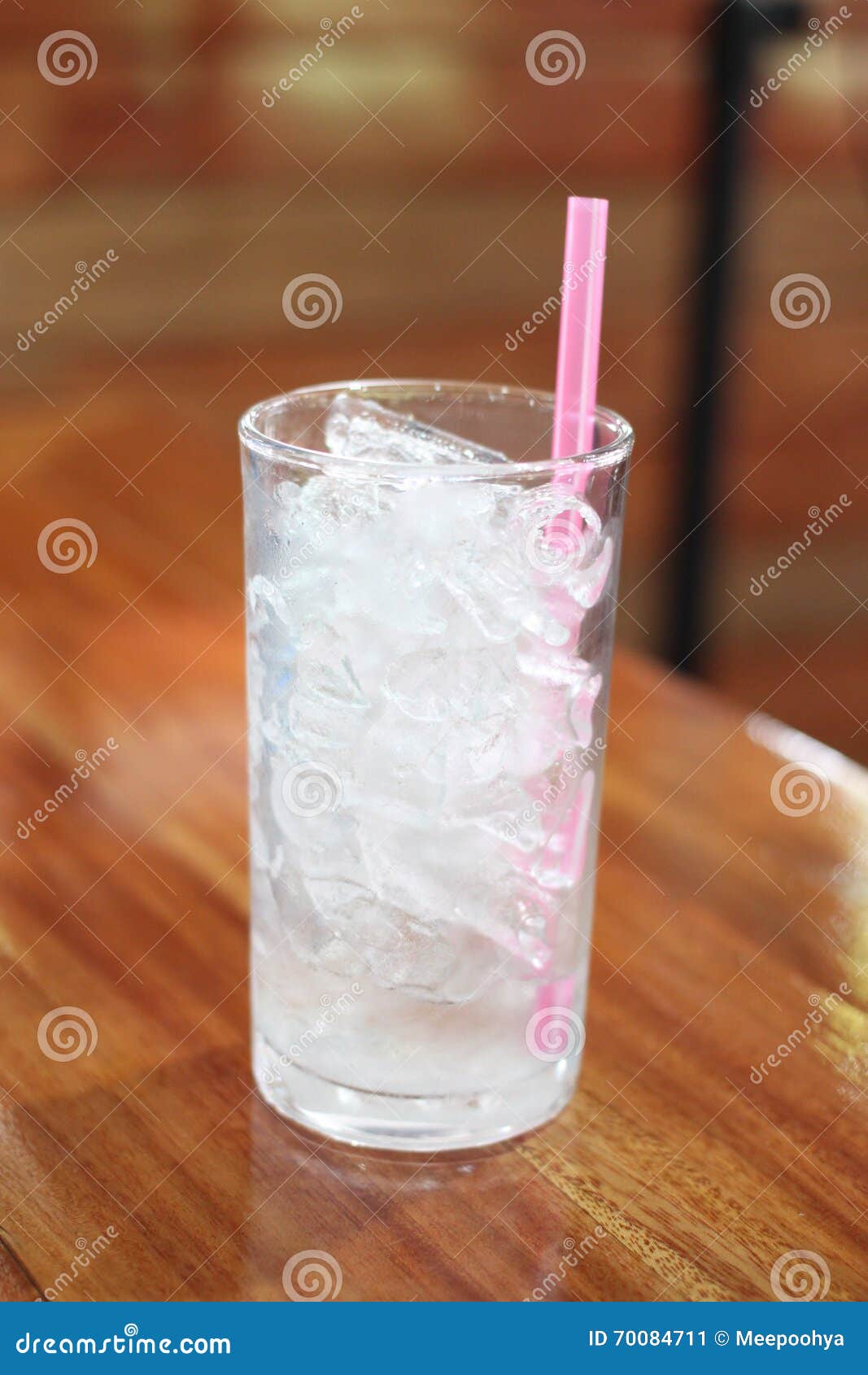 Ice in the Glass is Placed on the the Dining Table. Stock Image - Image ...