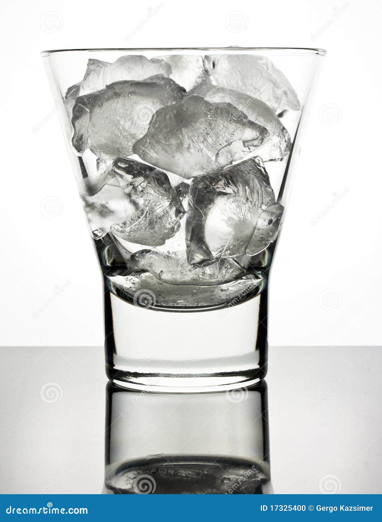 Ice in Glass with Reflection Stock Photo - Image of refresher, cold ...