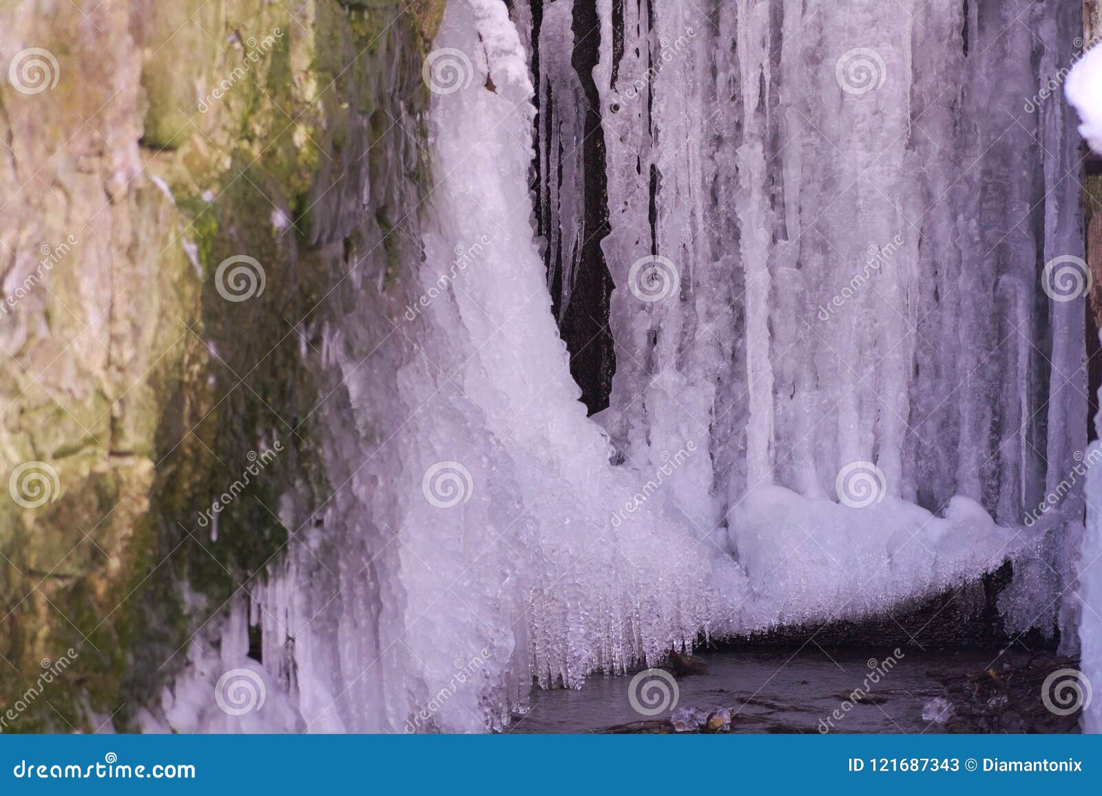 Ice on the Granite Wall Melting Under Spring Sun Stock Image - Image of ...