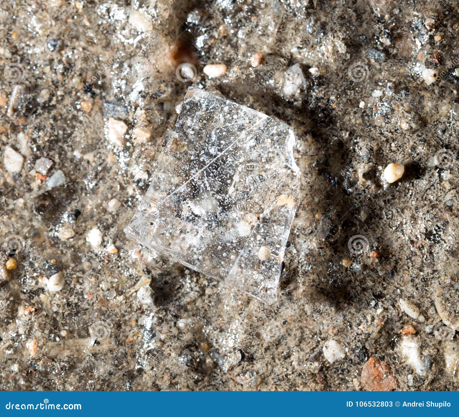 Ice on the Ground As a Background Stock Image - Image of abstract ...