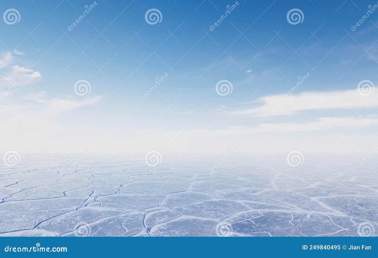 Ice Ground with Crack Pattern, 3d Rendering Stock Illustration ...