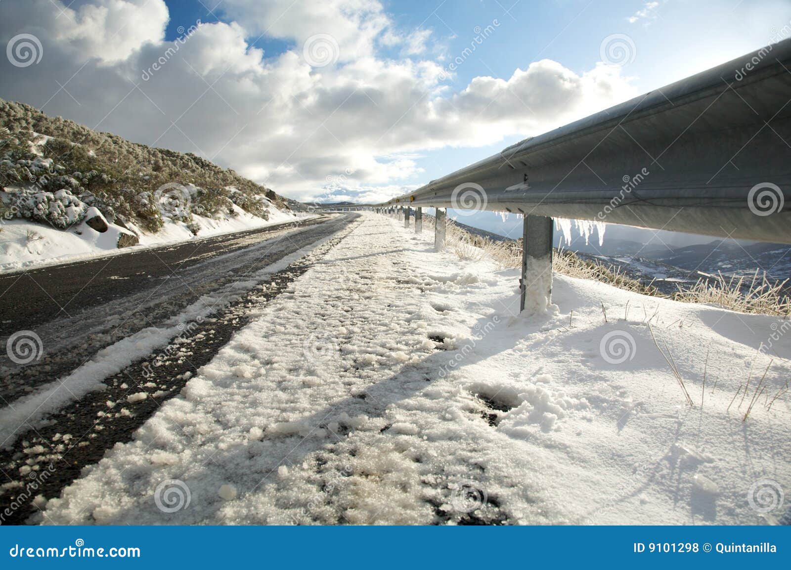 Ice on guard rails stock photo. Image of outdoor, winter - 9101298