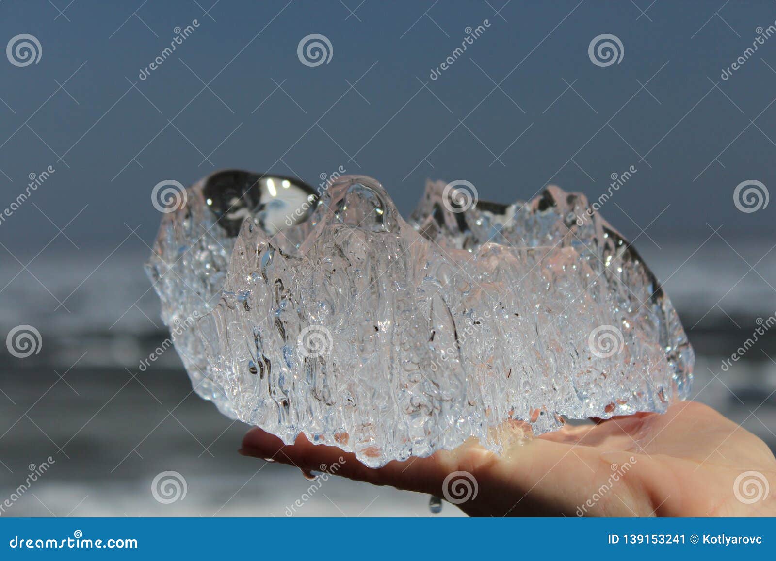 Ice on hand stock image. Image of water, palm, spring - 139153241