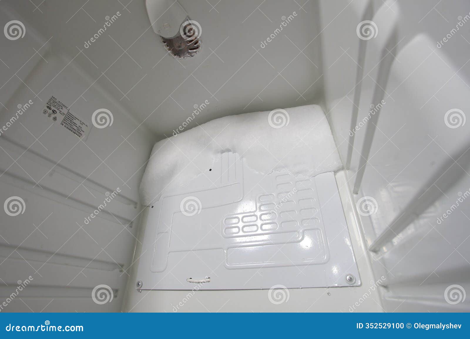 Frozen Ice On The Inside Of The Refrigerator Chamber With The Royalty ...