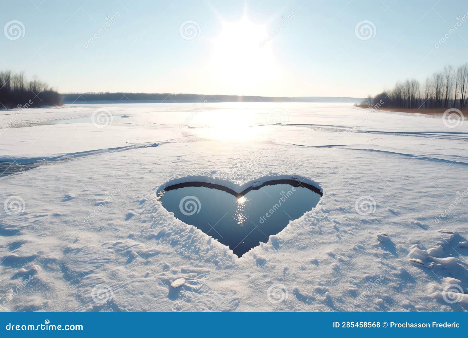 Ice heart, AI generated stock illustration. Illustration of wild ...