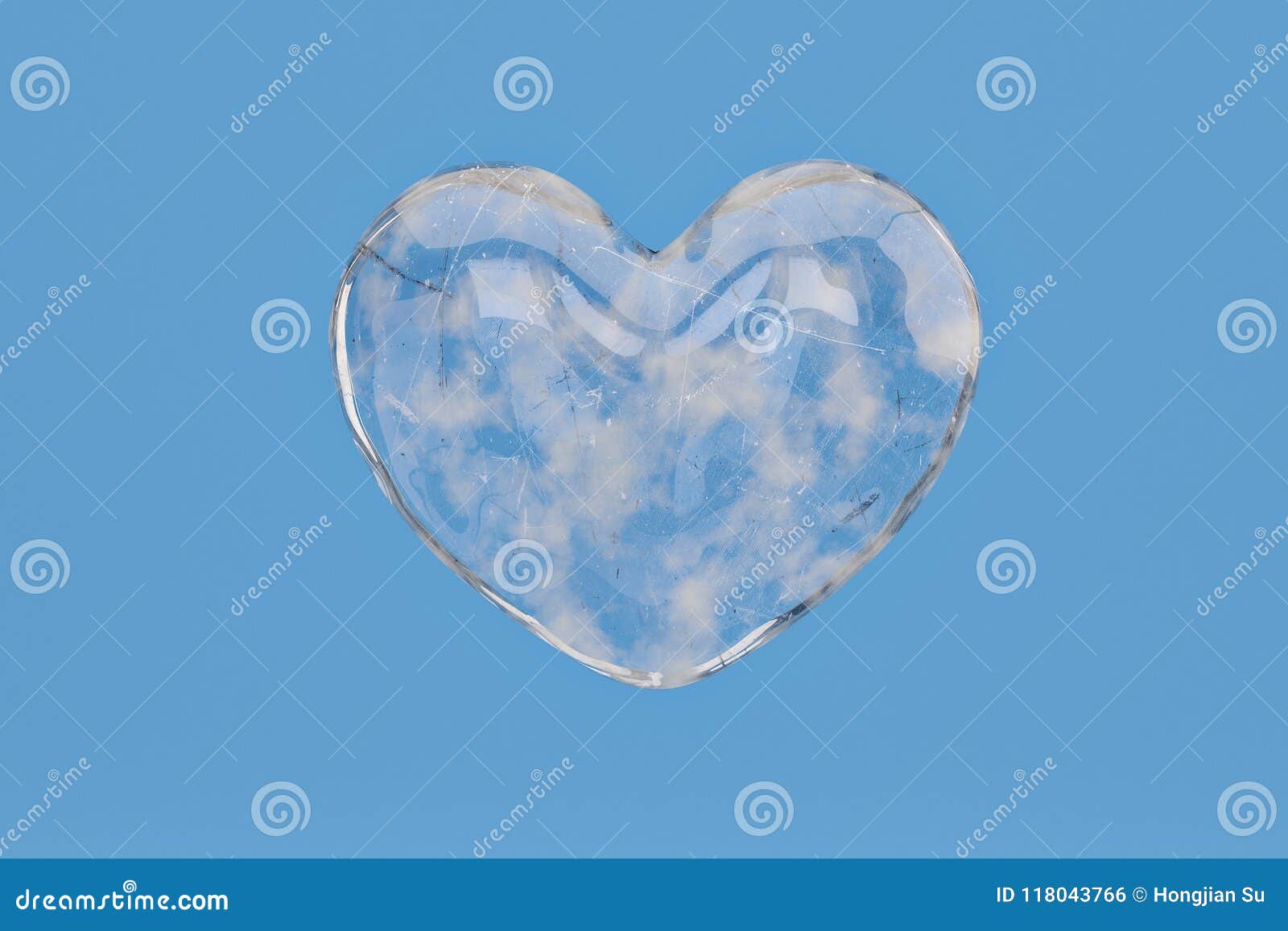 Ice Heart on Blue Background Include Path.3D Illustration. Stock ...