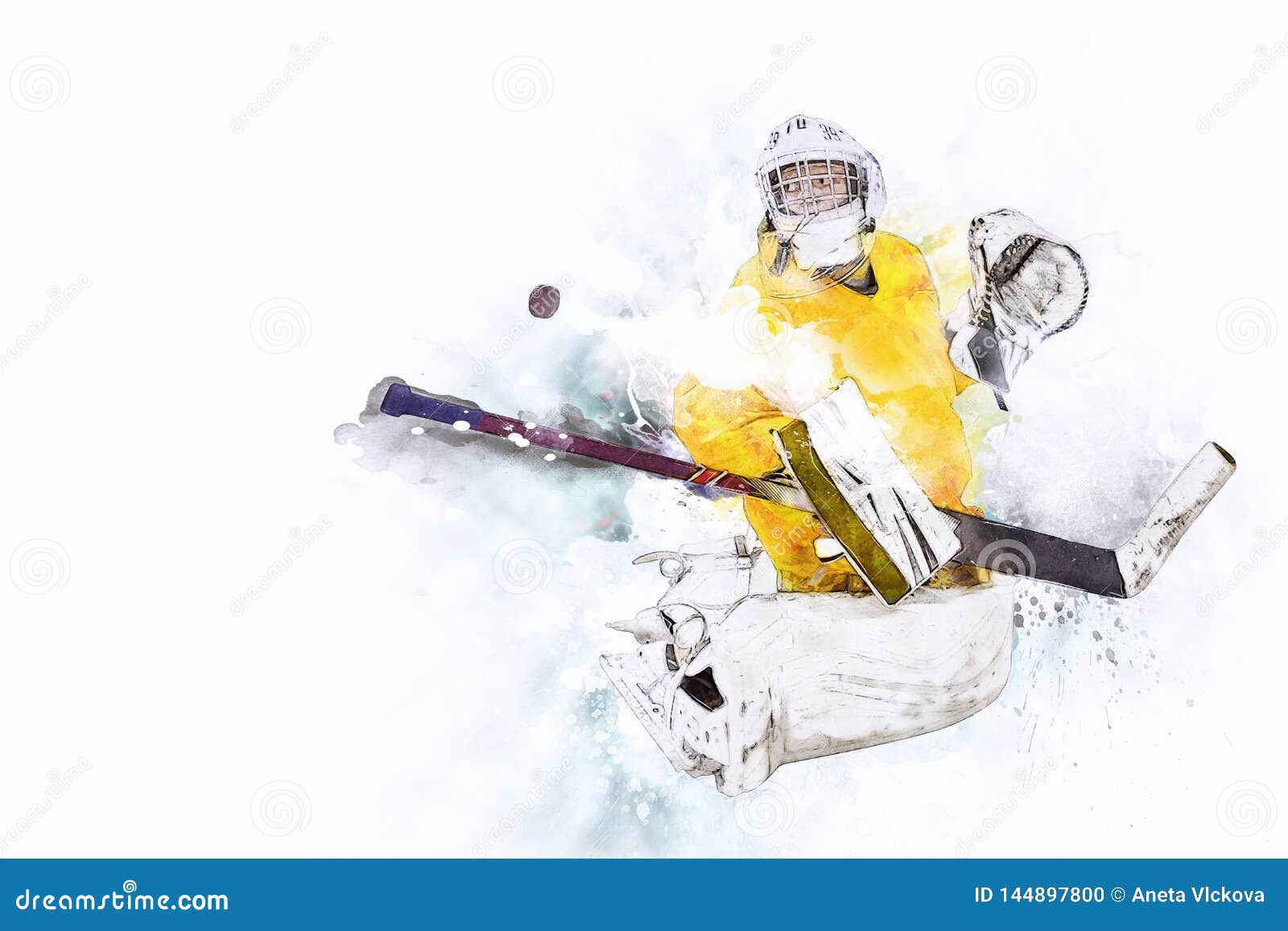 Hockey Goalkeeper Logo, Emblem. Cartoon Vector | CartoonDealer.com ...