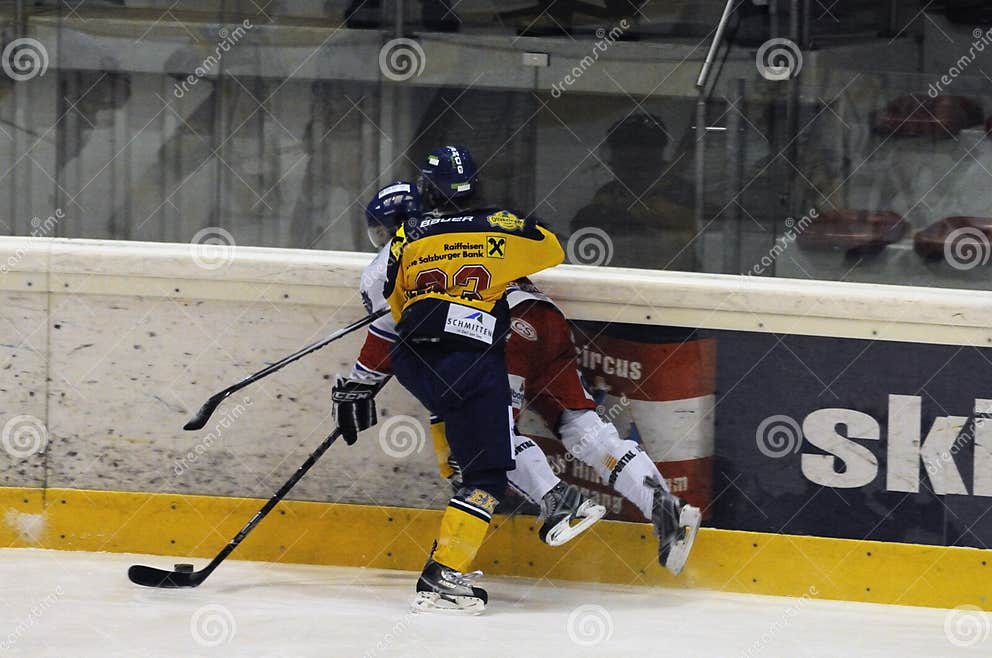 Ice hockey hit editorial photo. Image of scuffle, graz - 17248251