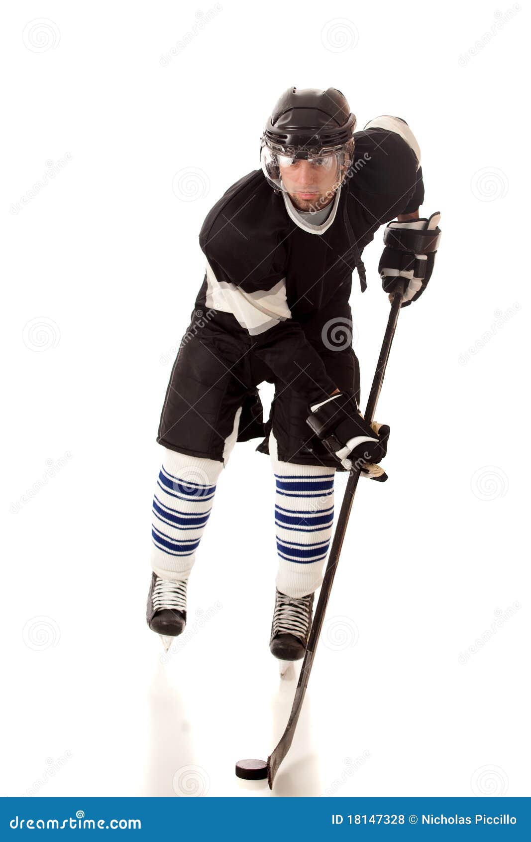 Ice Hockey Player stock photo. Image of equipment, pads - 18147328