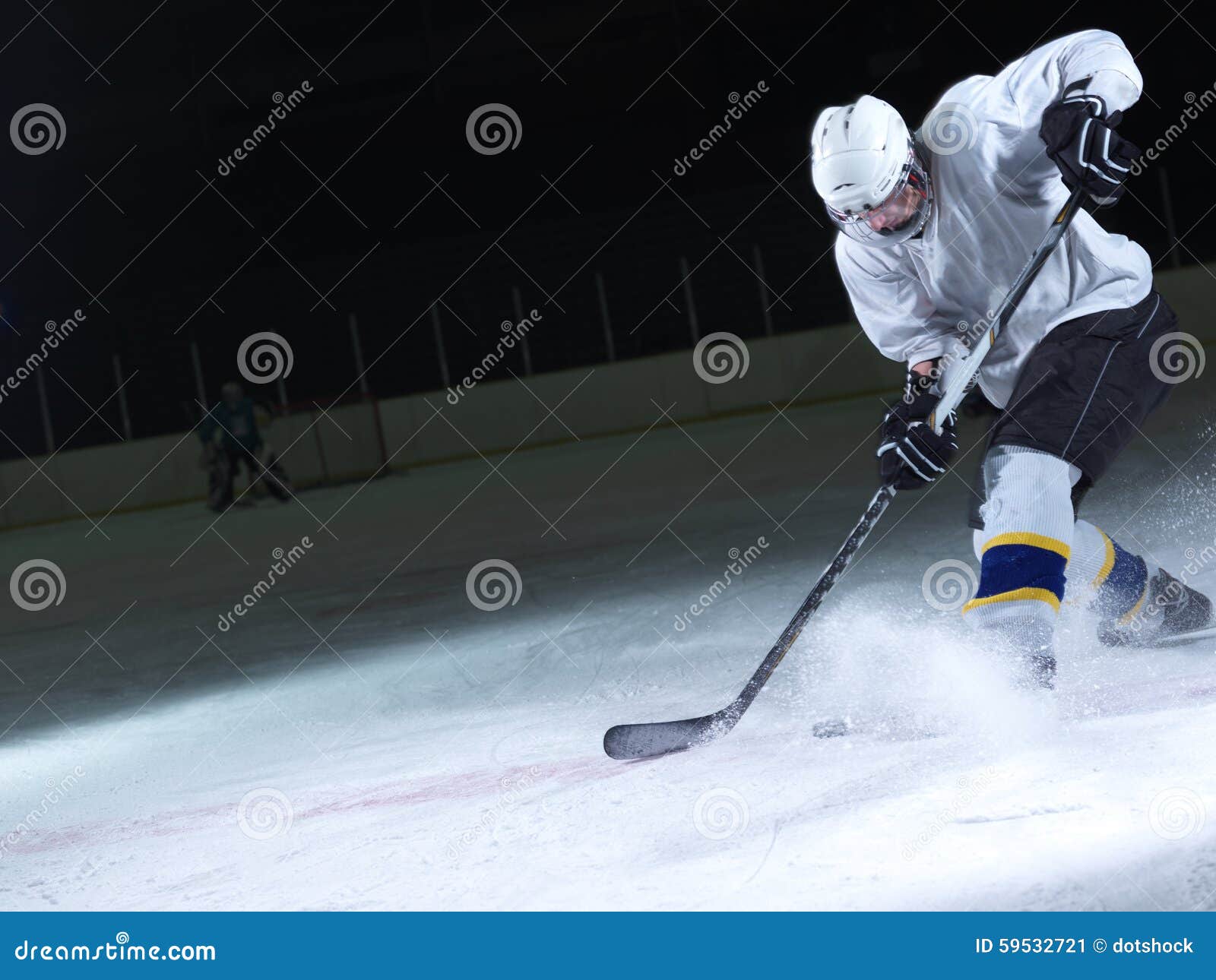 Ice Hockey Player in Action Stock Image - Image of puck, competition ...