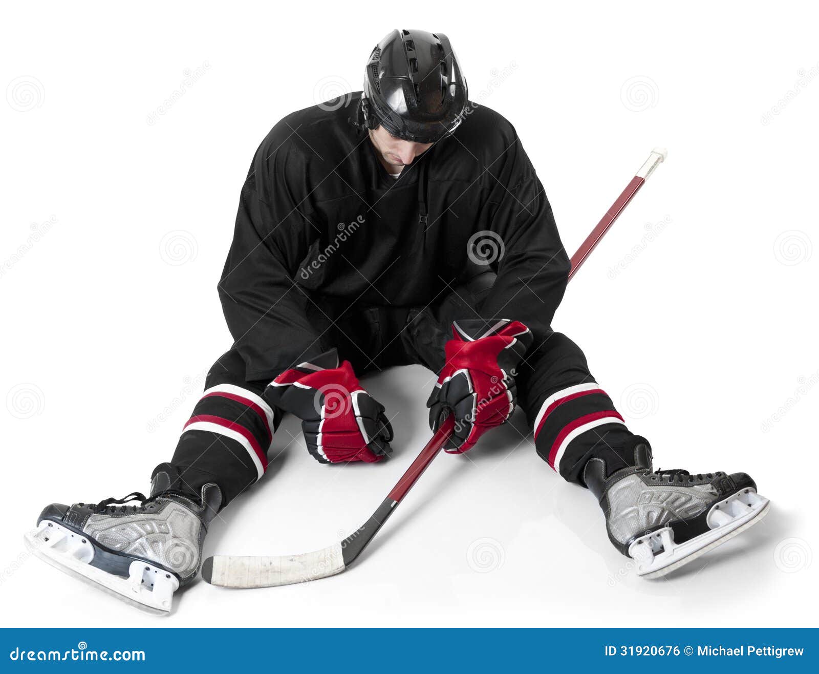 Ice Hockey Player Looking Disappointed Stock Photo - Image of ...