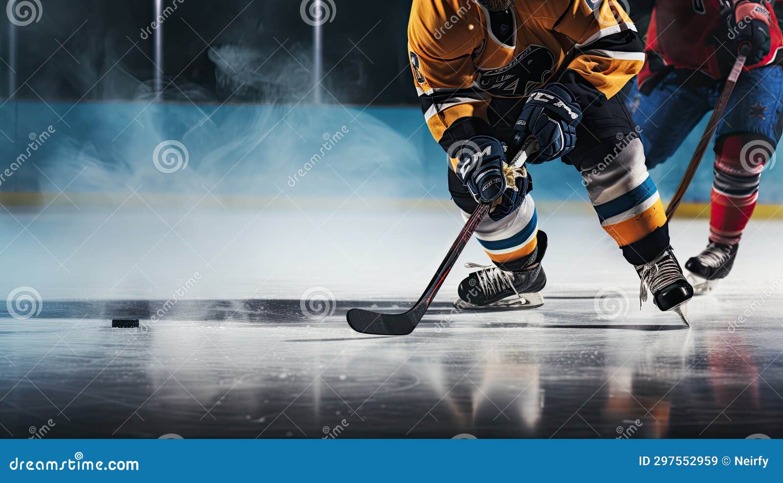 Ice Hockey Player Skating on Stadium Stock Image - Image of indoors ...