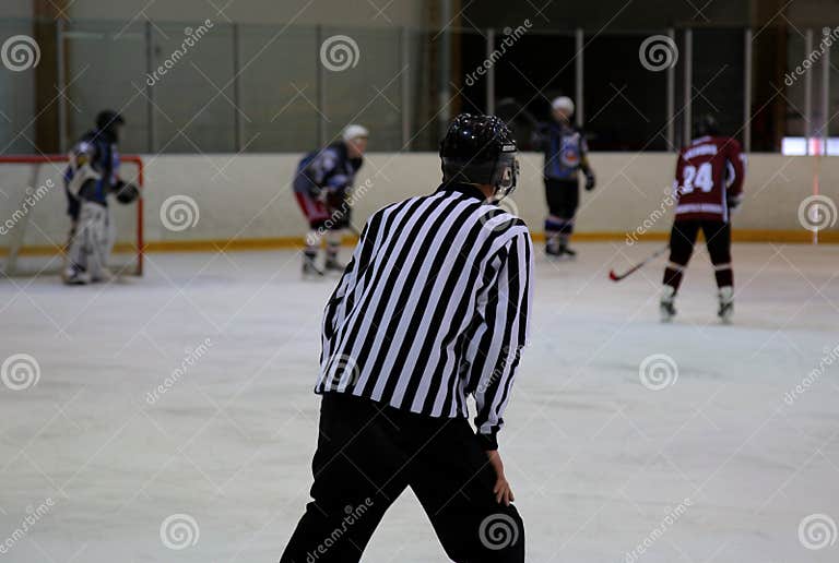Ice hockey referee stock image. Image of play, players - 45499133