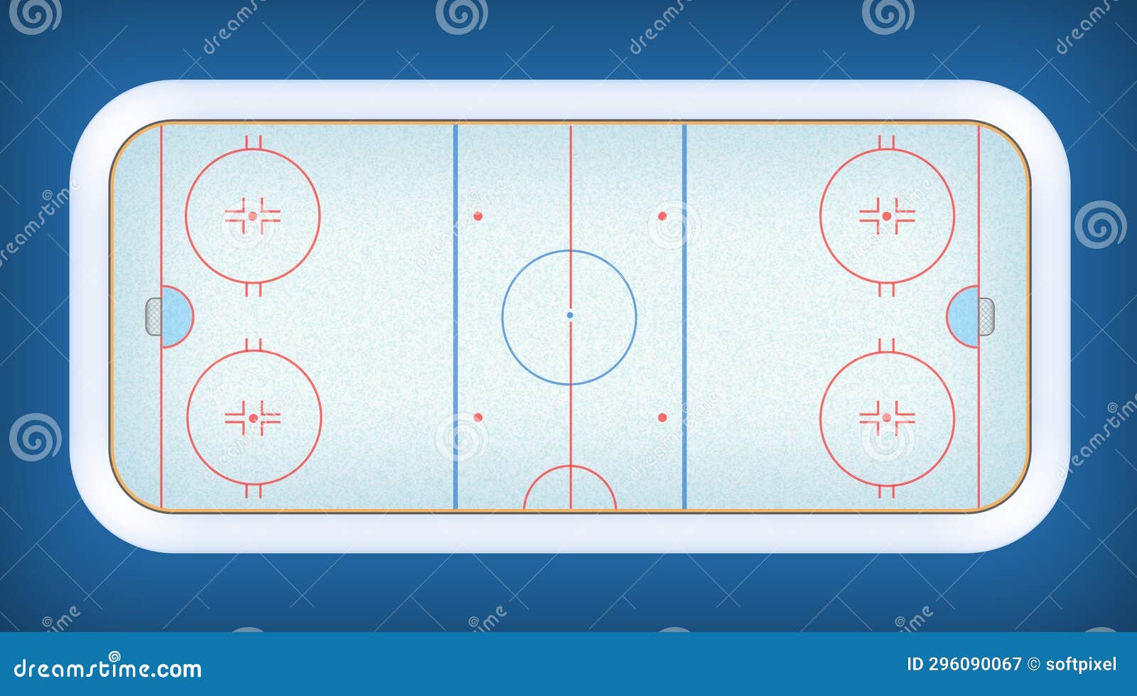 Ice Hockey Rink Top View Winter Sports Illustration Stock Illustration ...