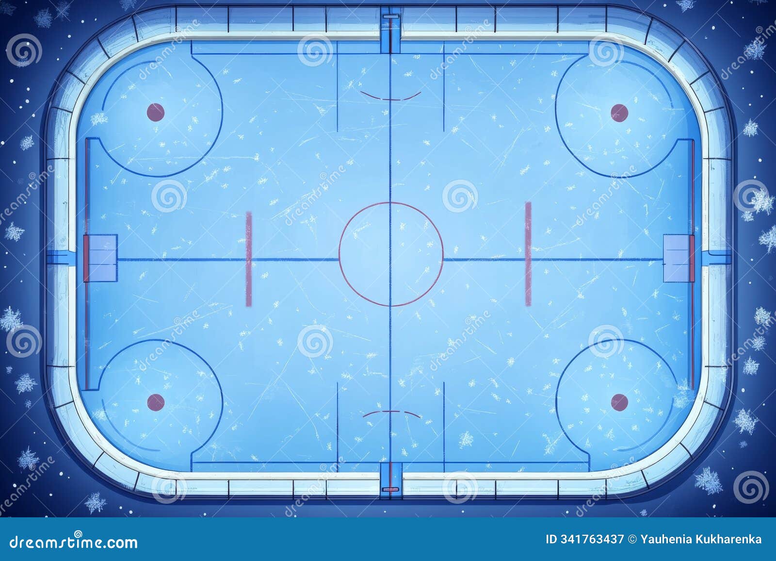Ice Hockey Rink Vector Illustration Stock Illustration - Illustration ...
