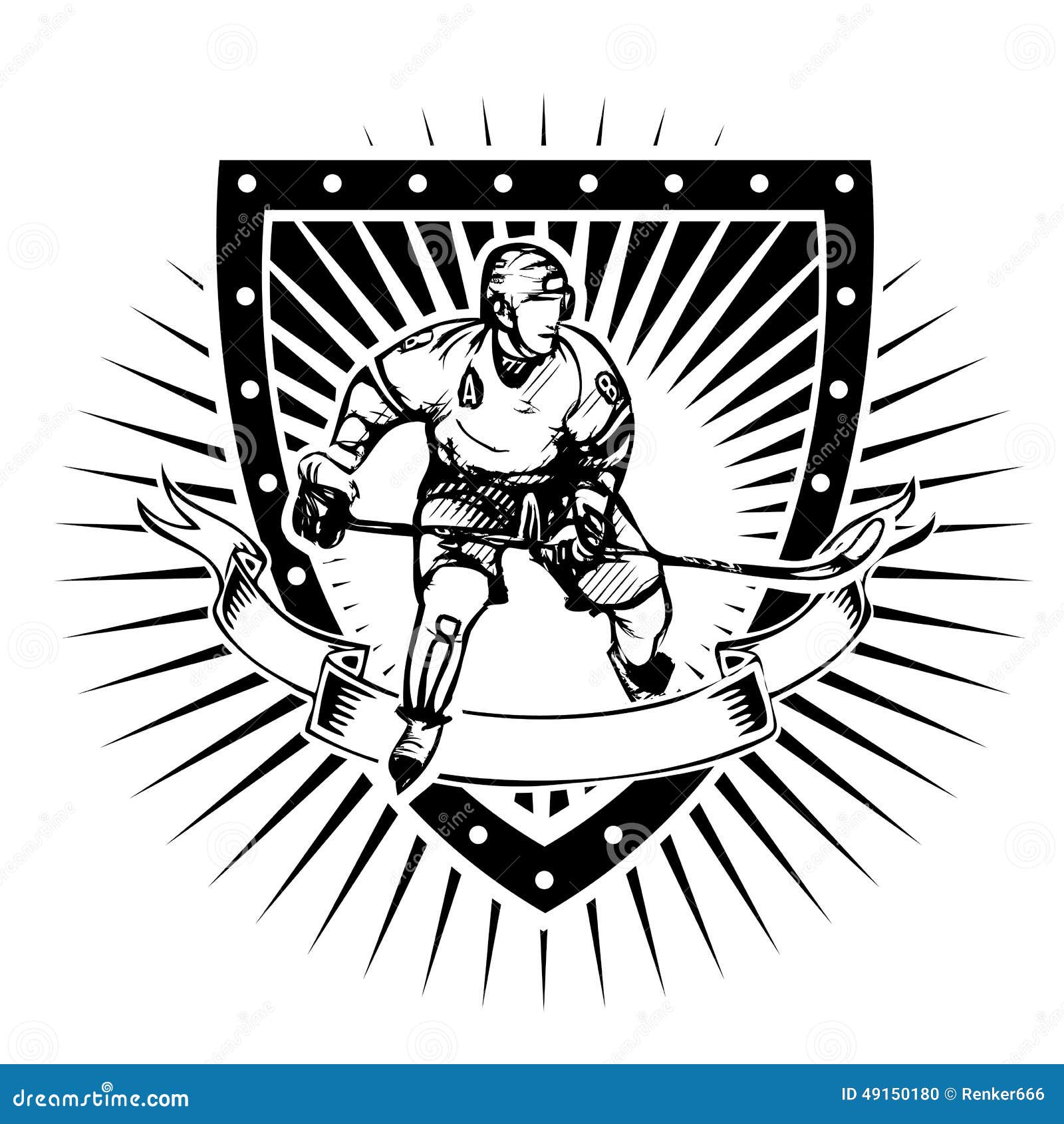 Ice hockey shield stock vector. Illustration of silhouette - 49150180