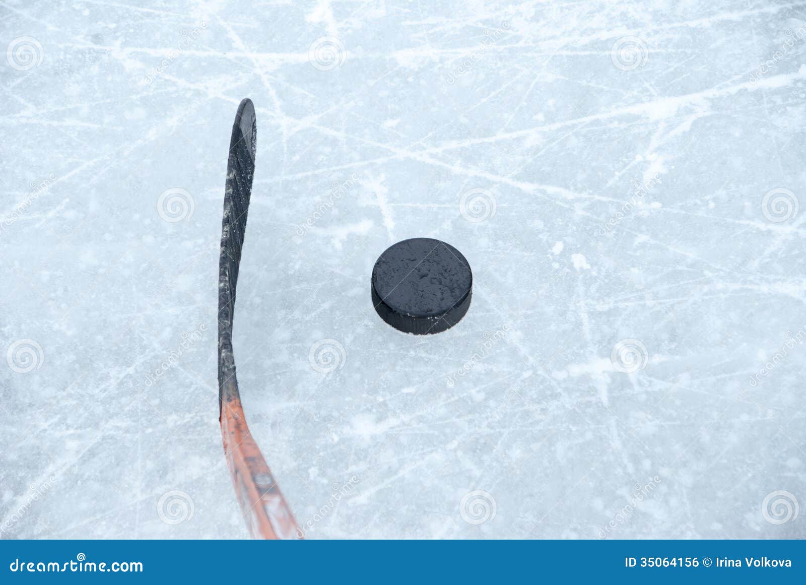 Ice hockey stick and puck stock photo. Image of outdoors - 35064156