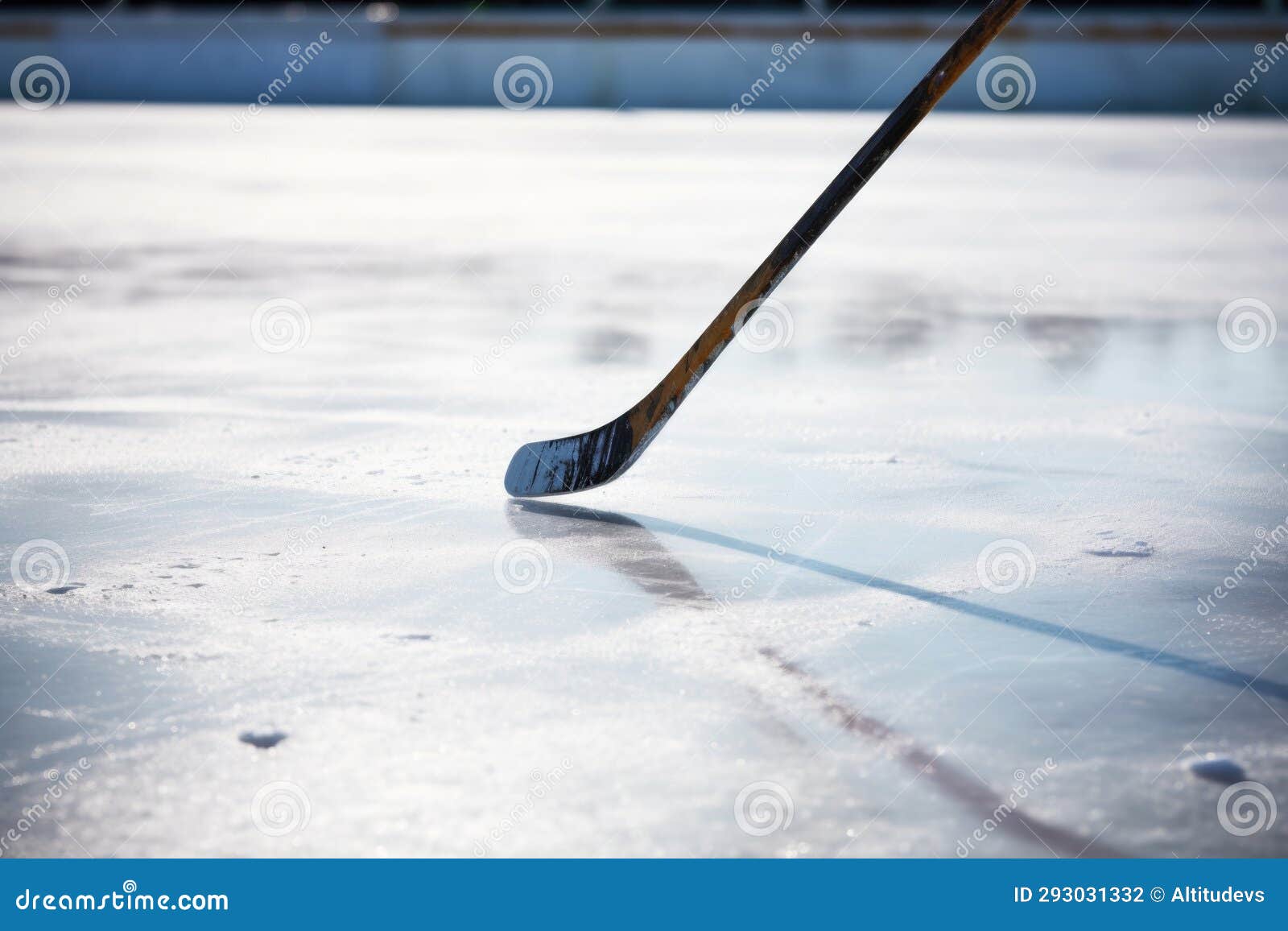 Ice Hockey Stick Split Down the Middle, on Rink Stock Photo - Image of ...