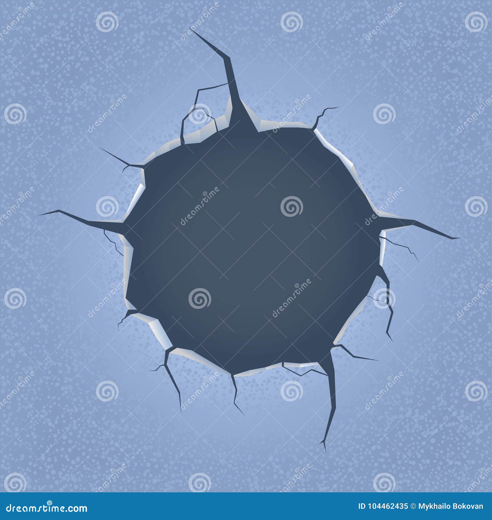 Ice hole with cracks stock vector. Illustration of broken - 104462435