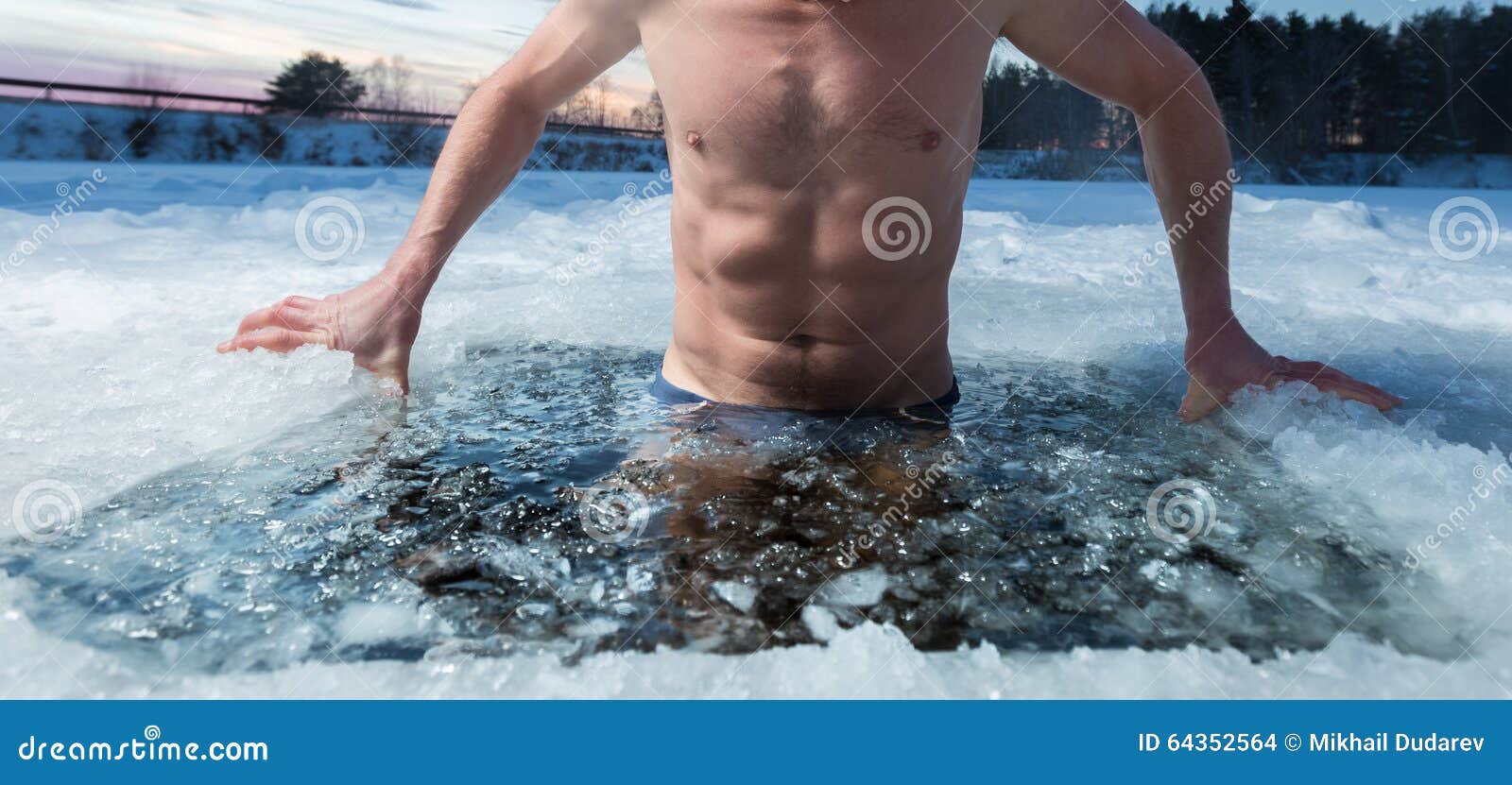 Ice hole swimming stock photo. Image of water, performance - 64352564