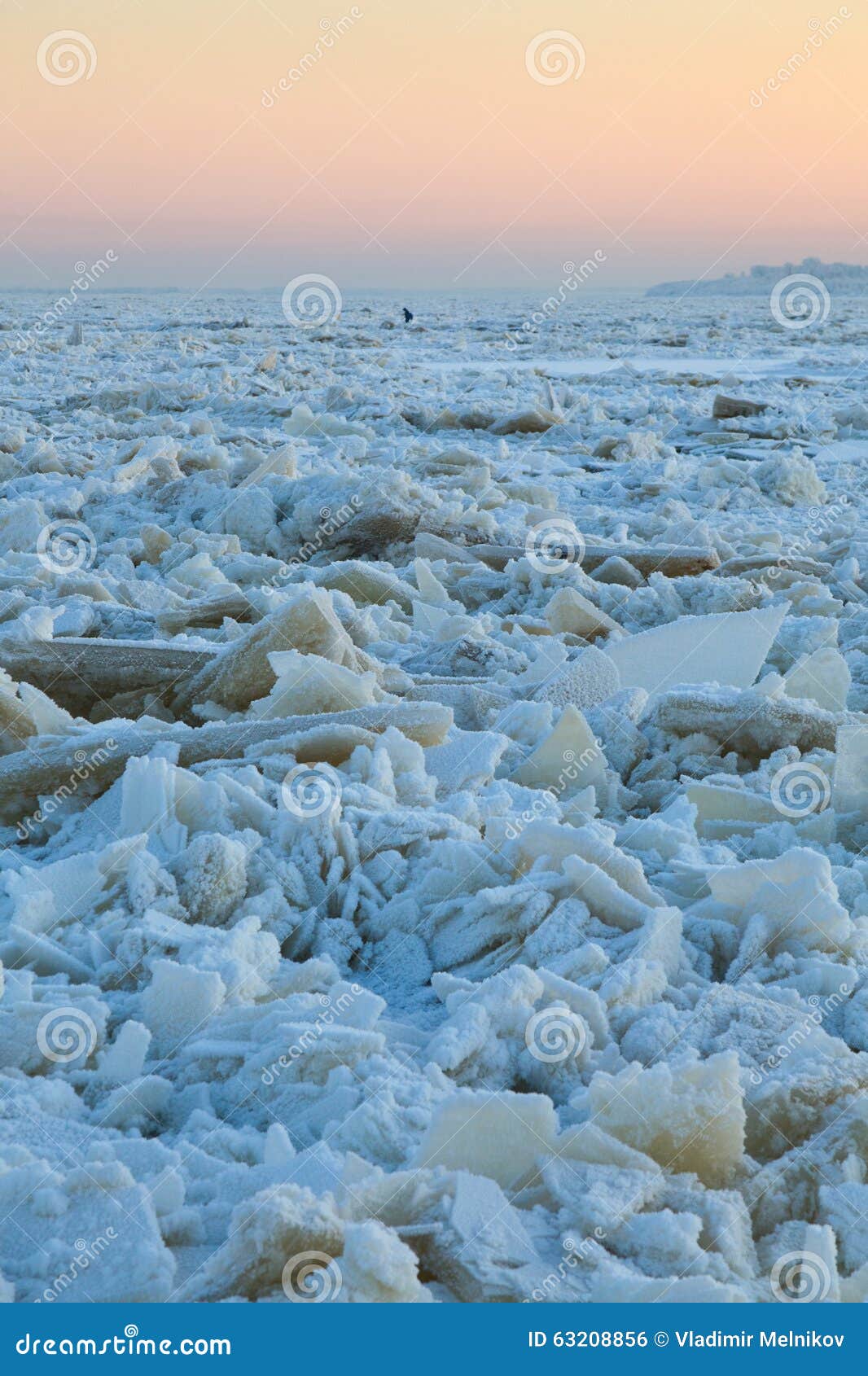 Ice Hummocks on a Large River Stock Photo - Image of dusk, shore: 63208856
