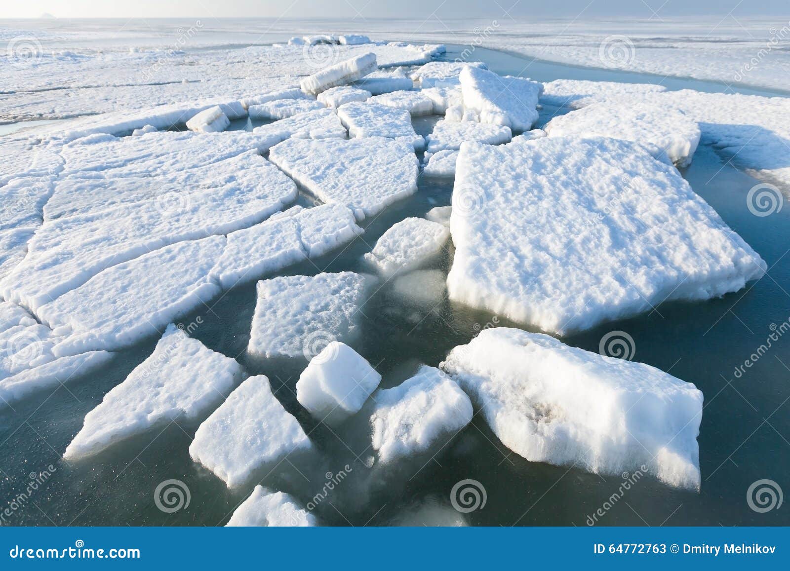 Ice Hummocks Swim in the Sea Stock Image - Image of floe, arctic: 64772763