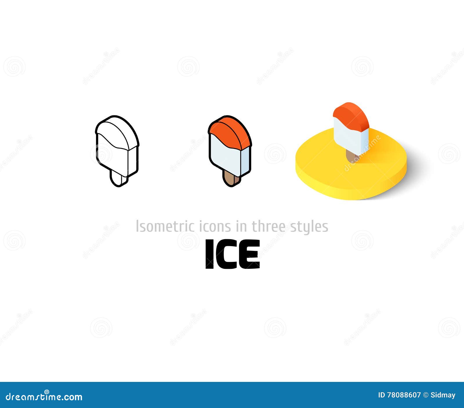 Ice Icon in Different Style Stock Vector - Illustration of outline ...