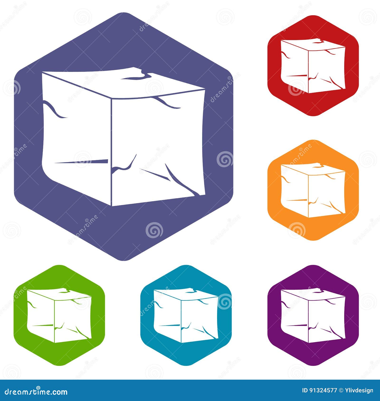 Ice icons set hexagon stock vector. Illustration of environment - 91324577