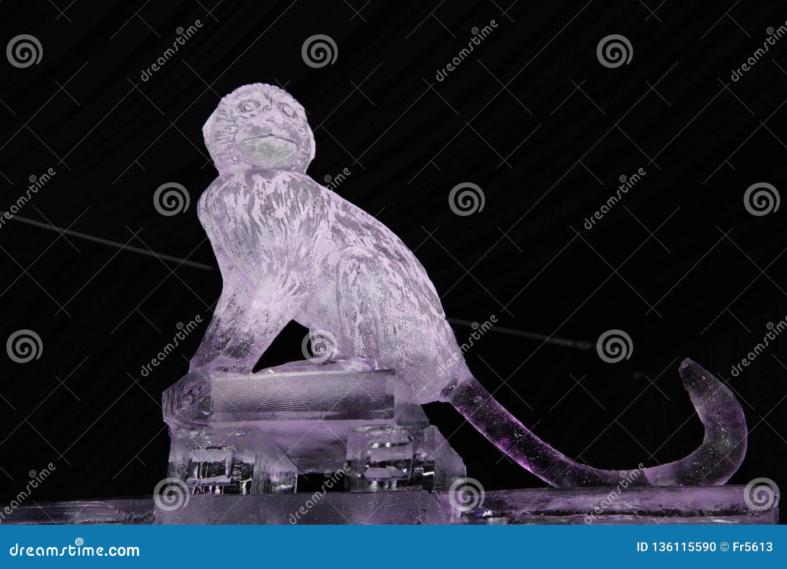Sculpture of an ice monkey stock photo. Image of monkey - 136115590