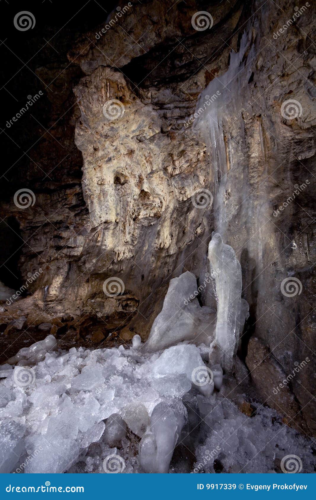 Ice in the Karst Cave Pobeda Stock Image - Image of russia, stone: 9917339