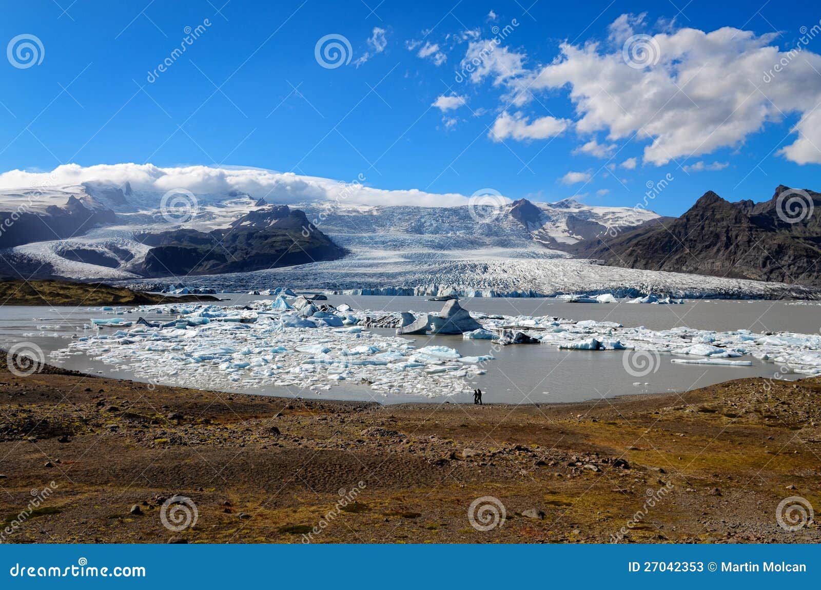 Ice Lagoon and Iceberg Lake Day View, Iceland Stock Image - Image of ...