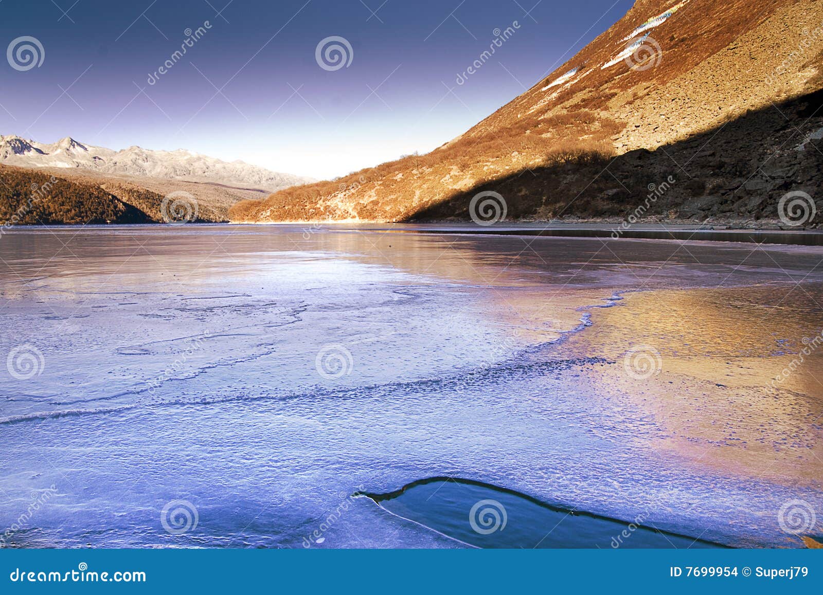 Ice lake stock photo. Image of mountains, solidify, mugecuo - 7699954