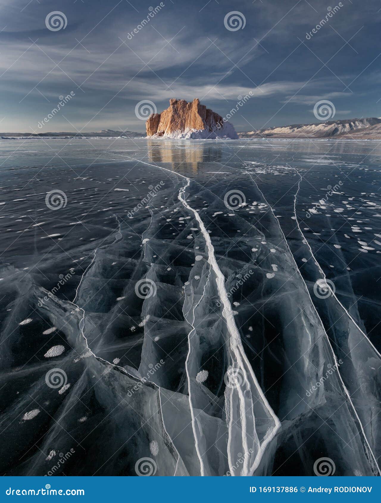 Ice on Lake Baikal Russia stock photo. Image of beautiful - 169137886