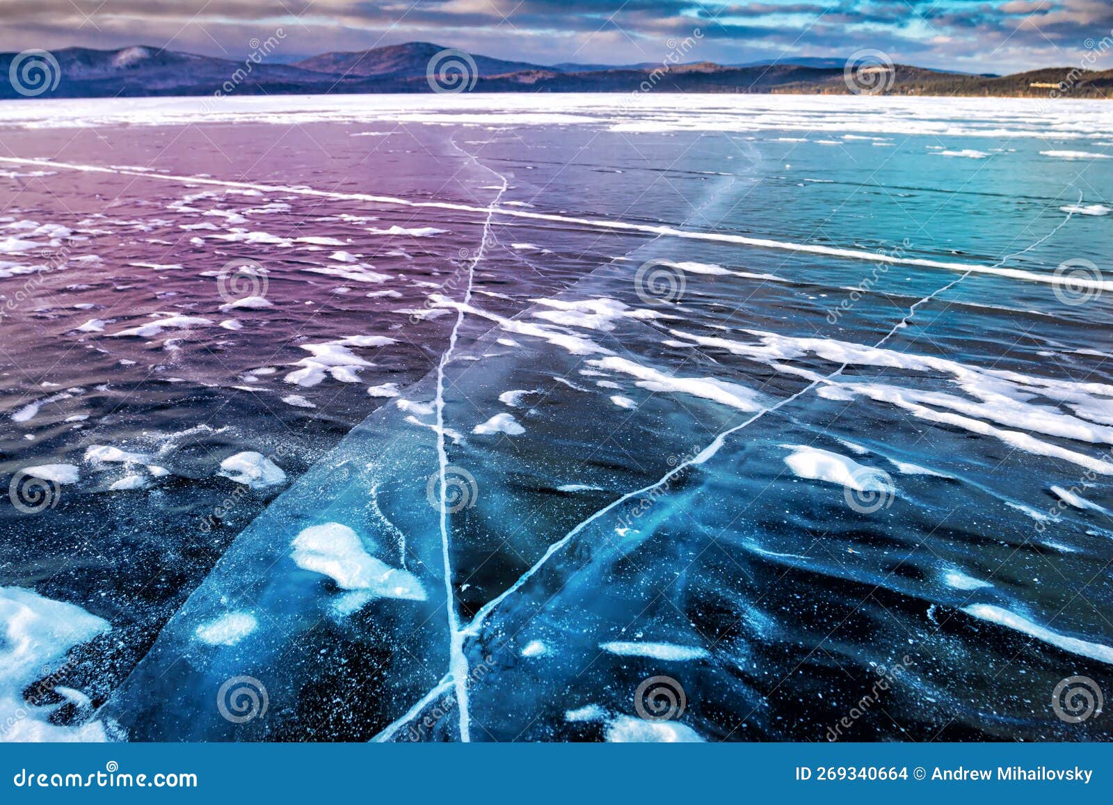Ice on the Lake on an Evening Stock Photo - Image of morning, arctic ...