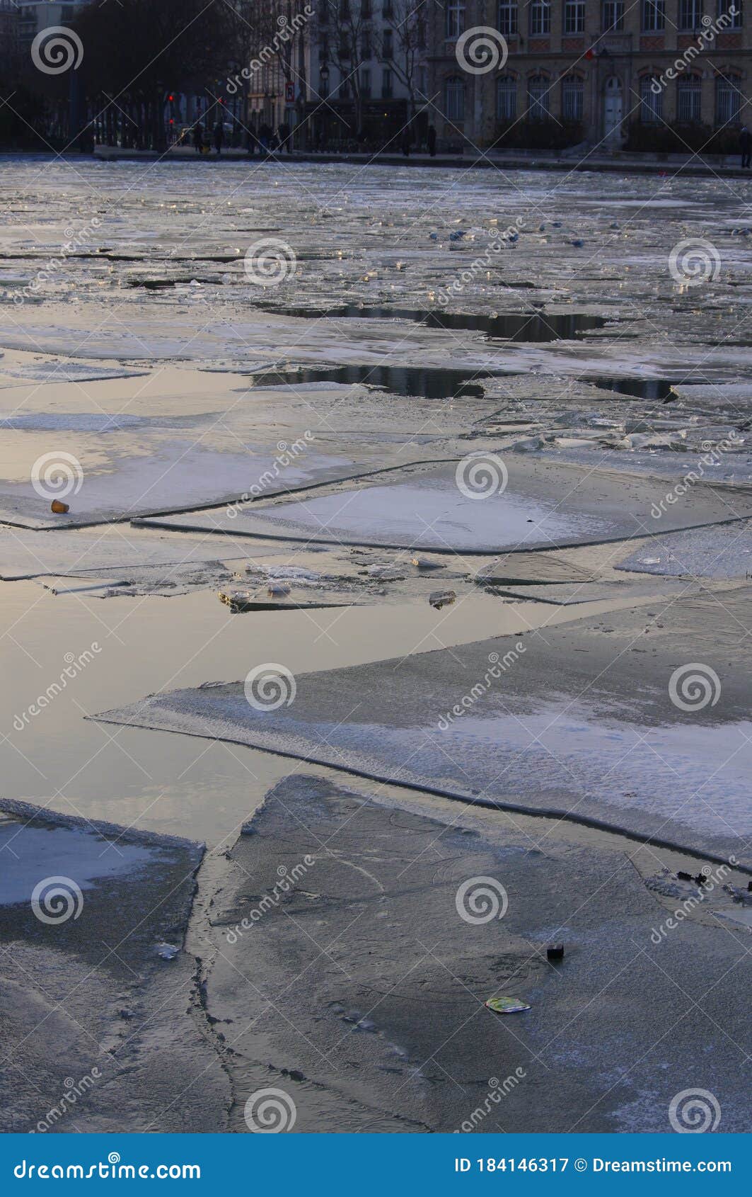 Ice Lake Surface, Frozen River with Ice Tiles Stock Image - Image of ...