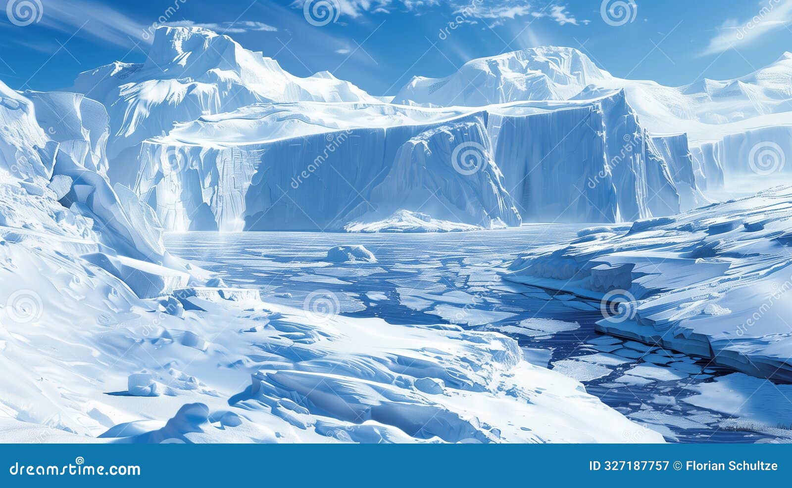Ice Landscape in Antarctica Stock Illustration - Illustration of cold ...