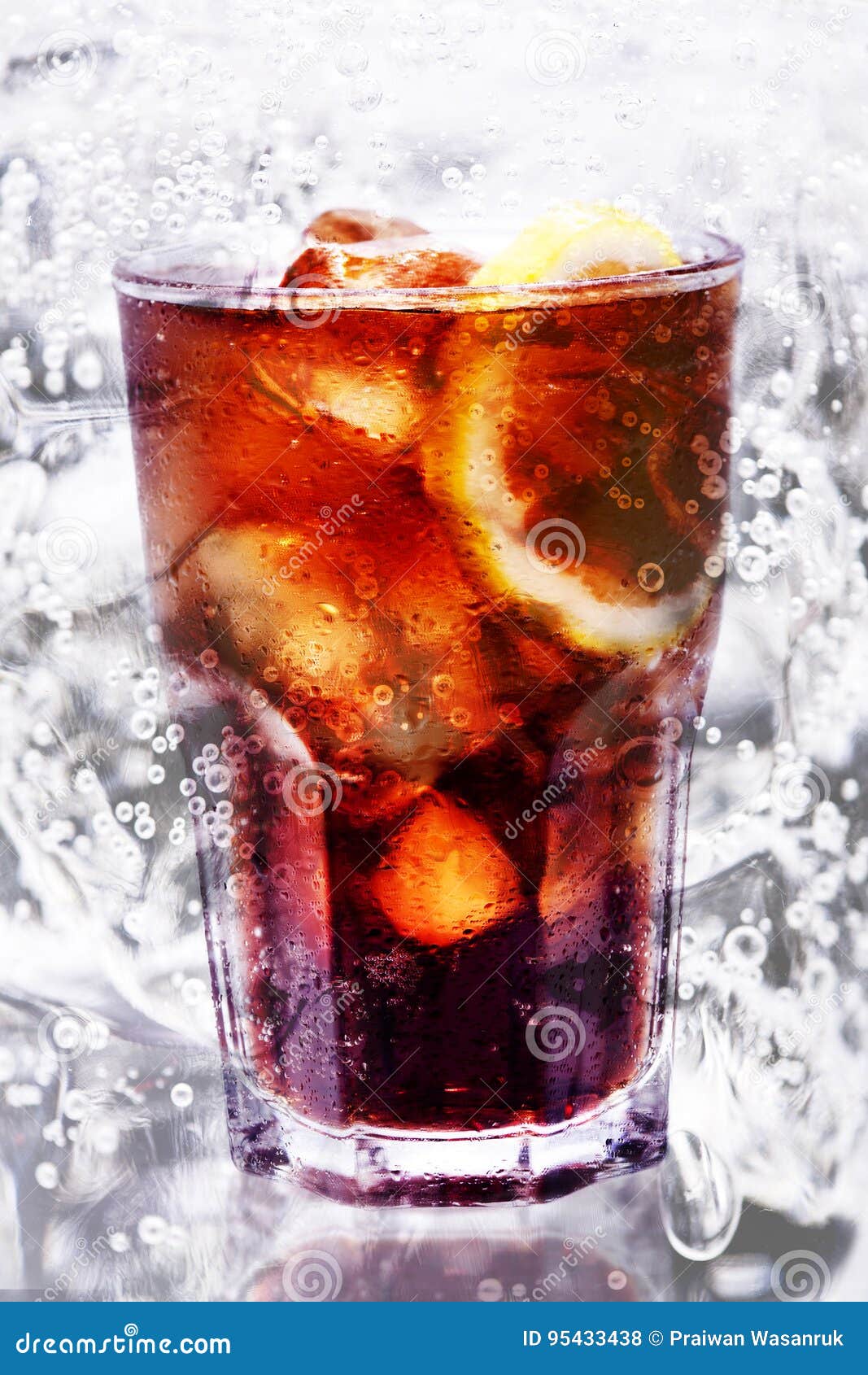 Ice lemon cola stock photo. Image of iced, fresh, food - 95433438
