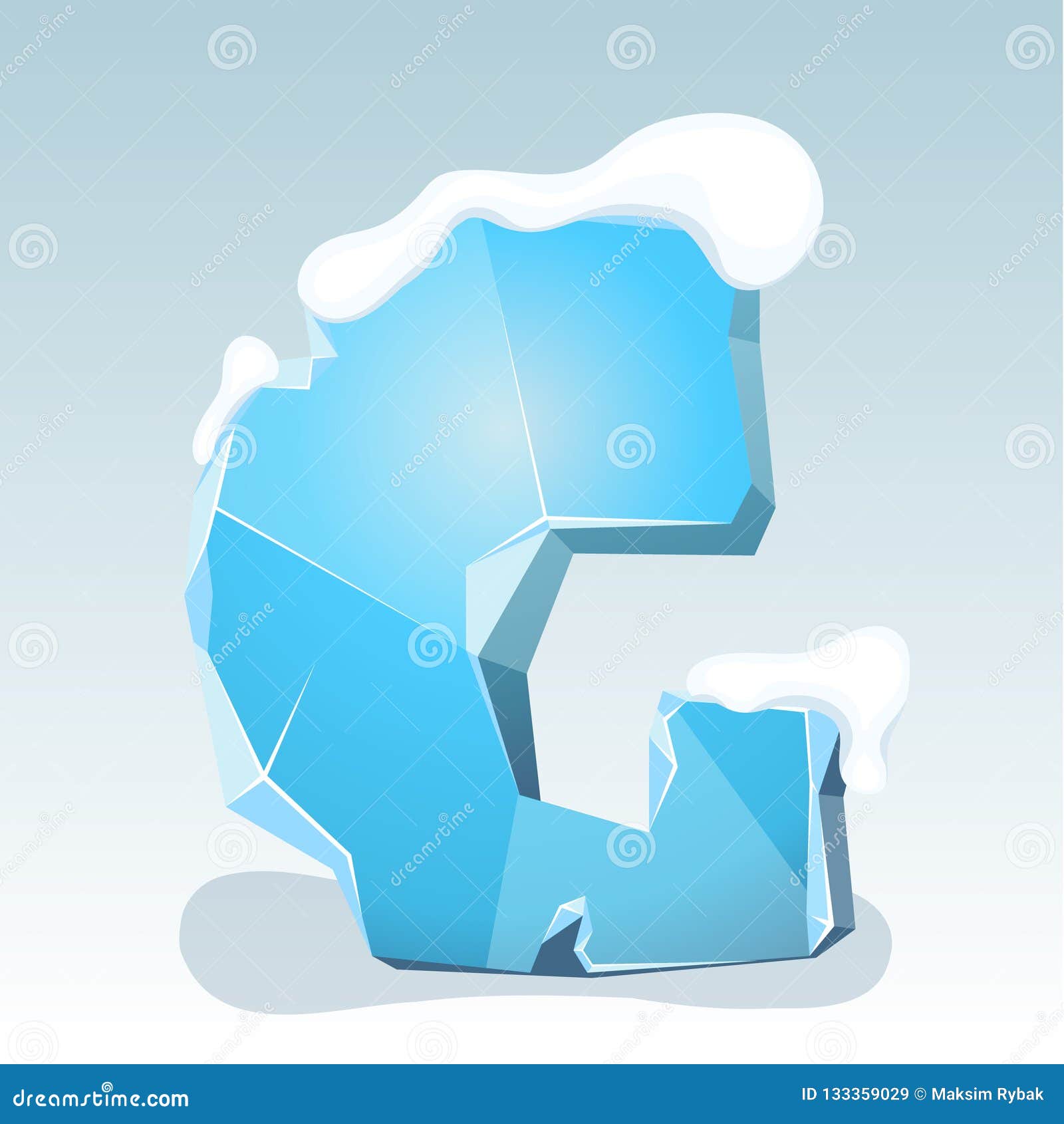 Ice letter G stock vector. Illustration of letter, limestone - 133359029
