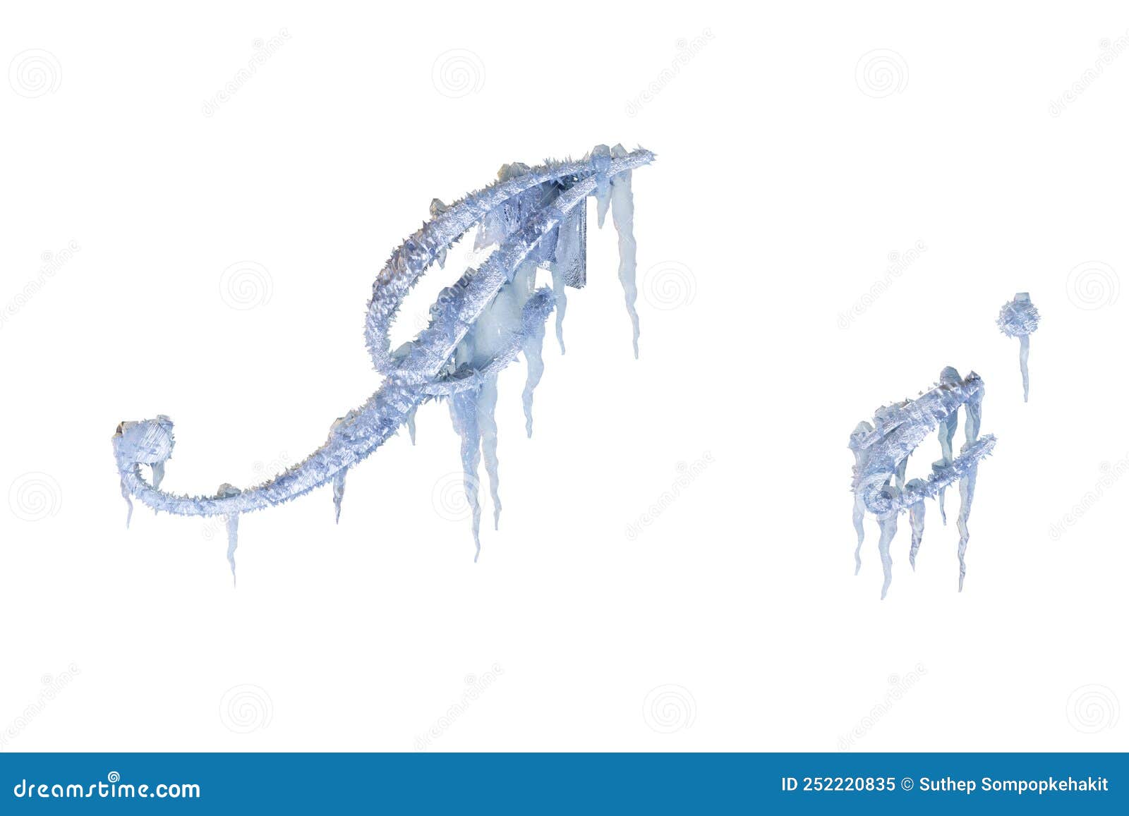 Ice letter I, 3D rendering stock illustration. Illustration of letter ...