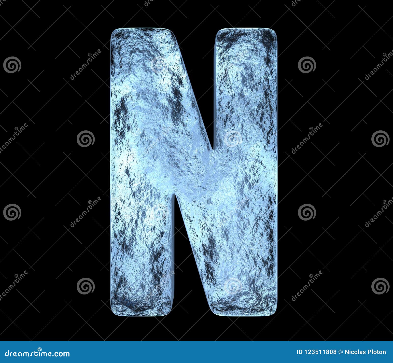 Ice Letter N with Cracks and Bumps Stock Illustration - Illustration of ...