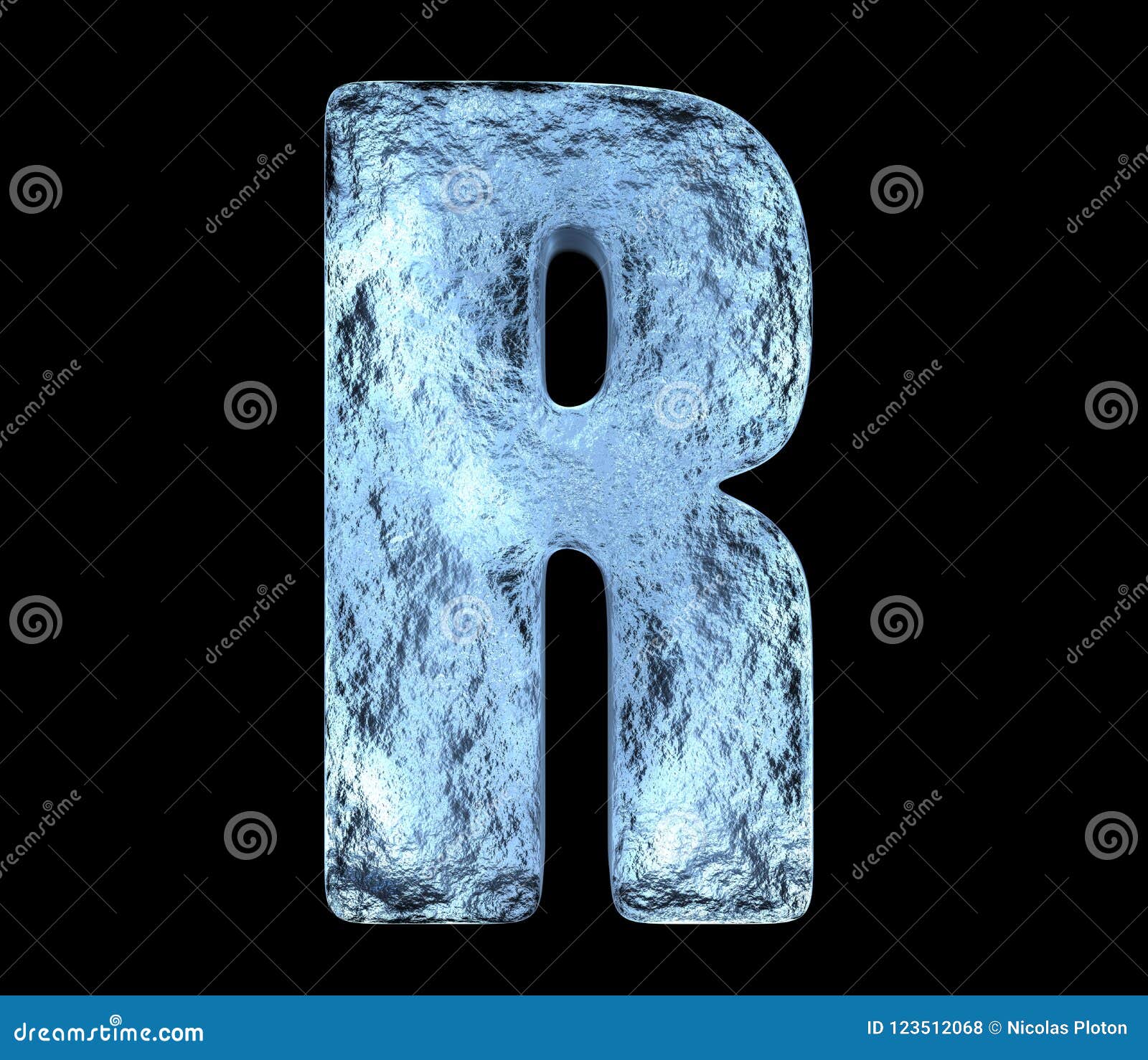 Ice Letter R with Cracks and Bumps Stock Illustration - Illustration of ...