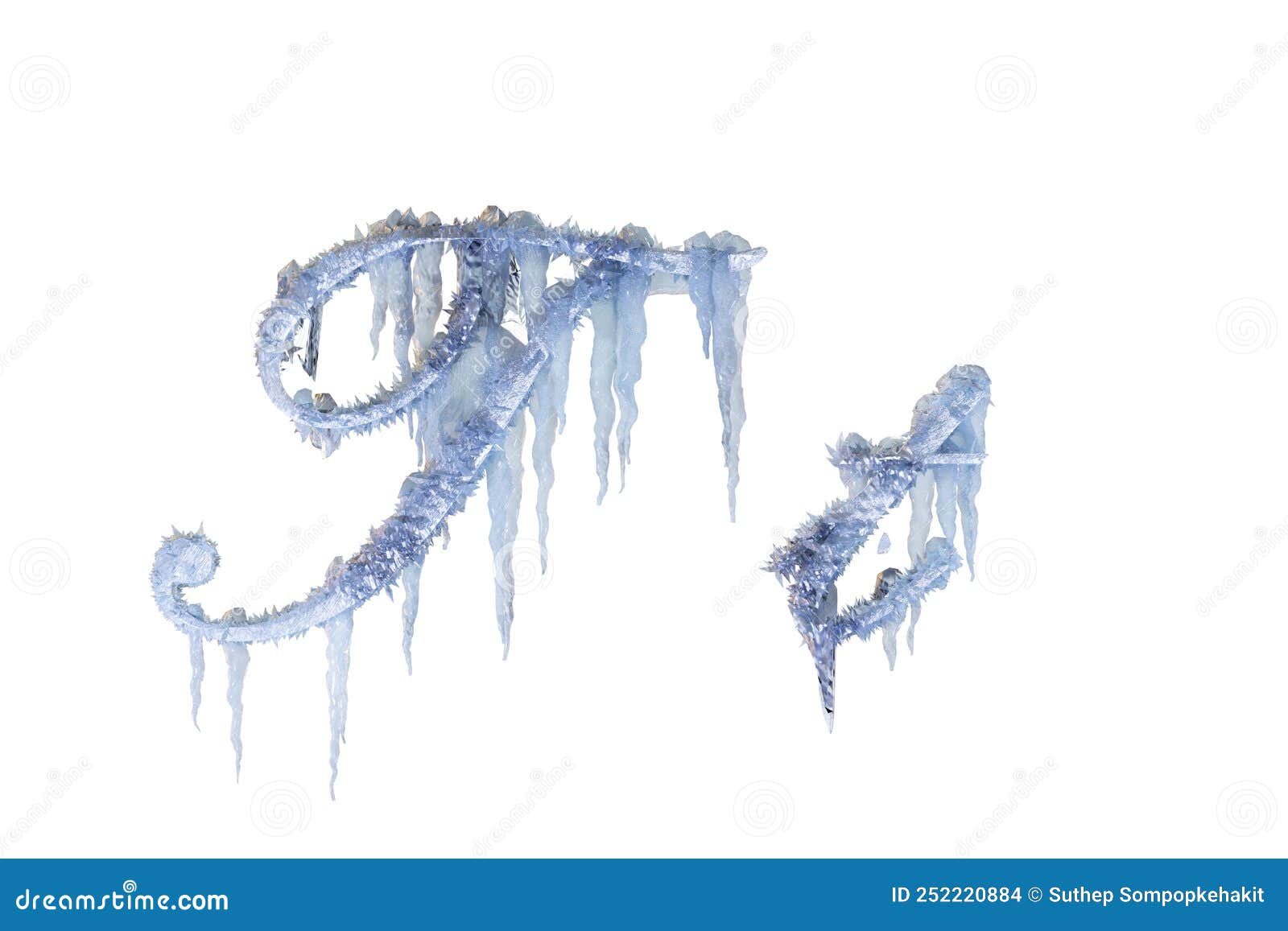 Ice letter T, 3D rendering stock illustration. Illustration of ...