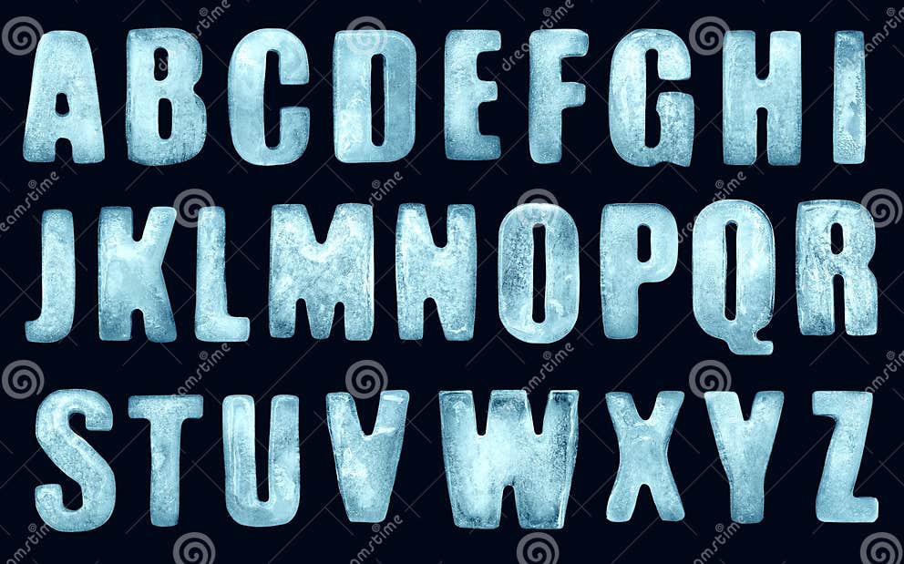 Ice letters stock image. Image of letters, characters - 37193705