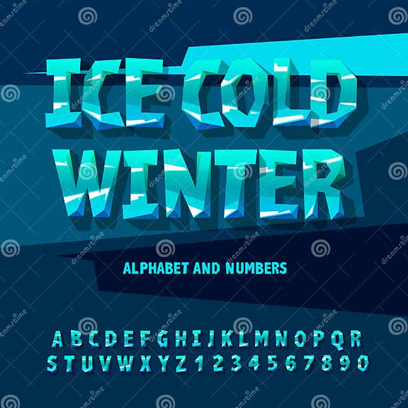 Ice letters and numbers stock vector. Illustration of sign - 60929726