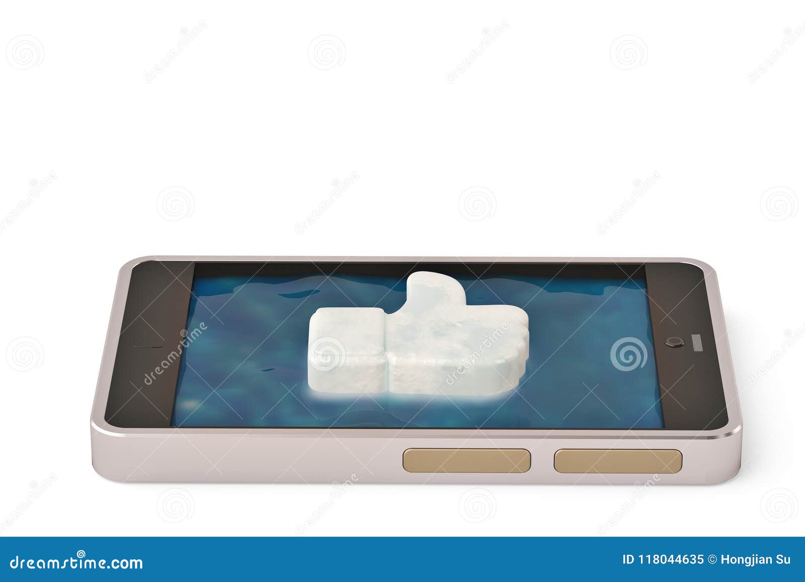 Ice Like Icon on Mobile Phone.3D Illustration. Stock Illustration ...